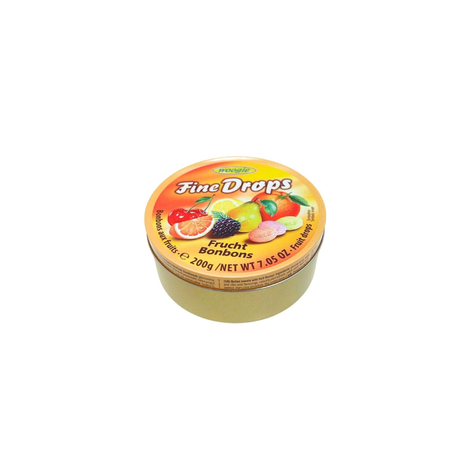 Woggie Fine Drops Fruit Flavour, saldainiai, 200g - Sakrusta.lt