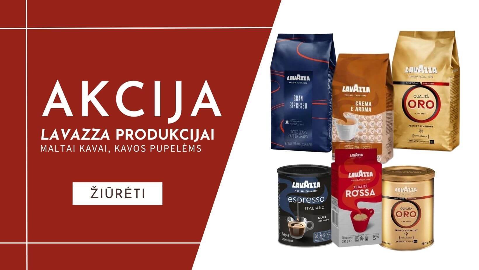 Lavazza kava akcija, pupelės, malta | nuolaidos, gera kaina.