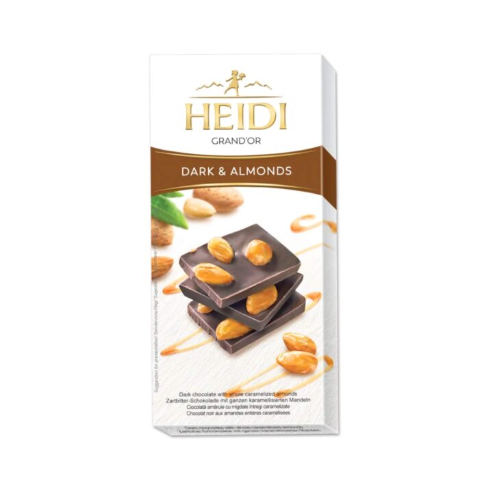 Šokoladas Heidi GRAND'OR DARK & ALMONDS, 100g.